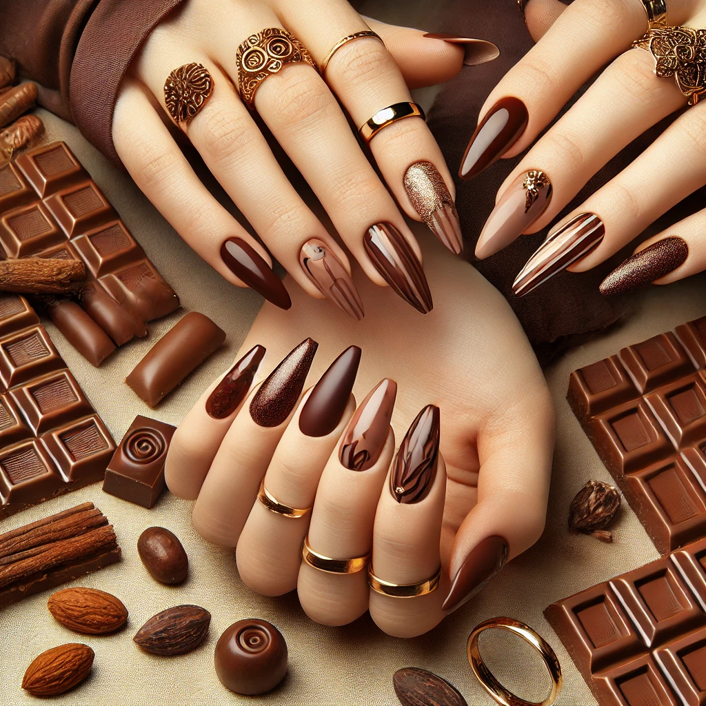 Matte, Glossy, and More: The Best Chocolate Nail Designs - Glamorloom